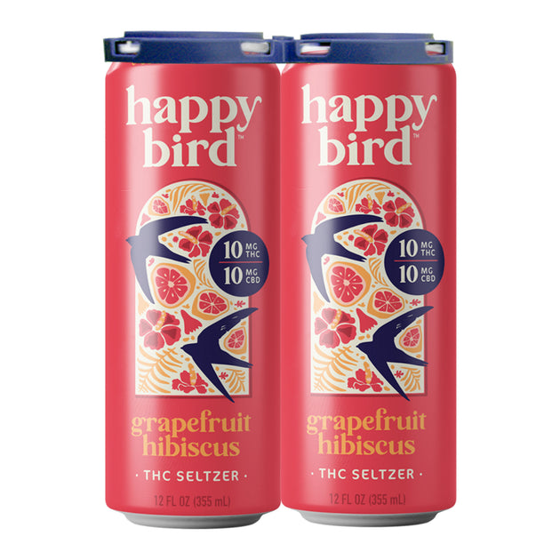 Happy Bird Grapefruit Hibiscus THC 10mg Seltzer 12oz 4pk – NoDa Brewing ...
